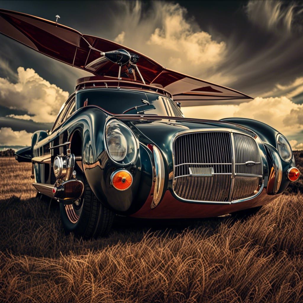 A vintage chopper car. - AI Generated Artwork - NightCafe Creator