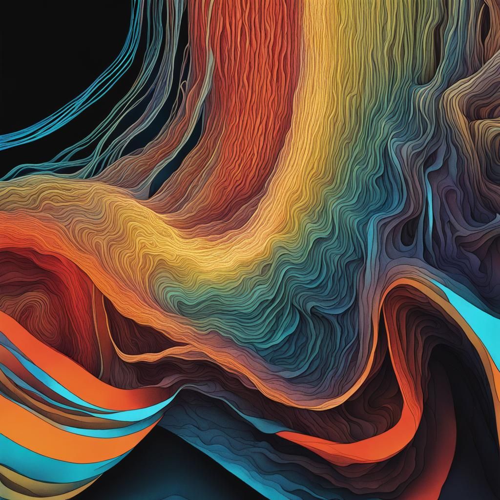 Abstract Microscopic Labyrinth: Digital Illustrati... - AI Art