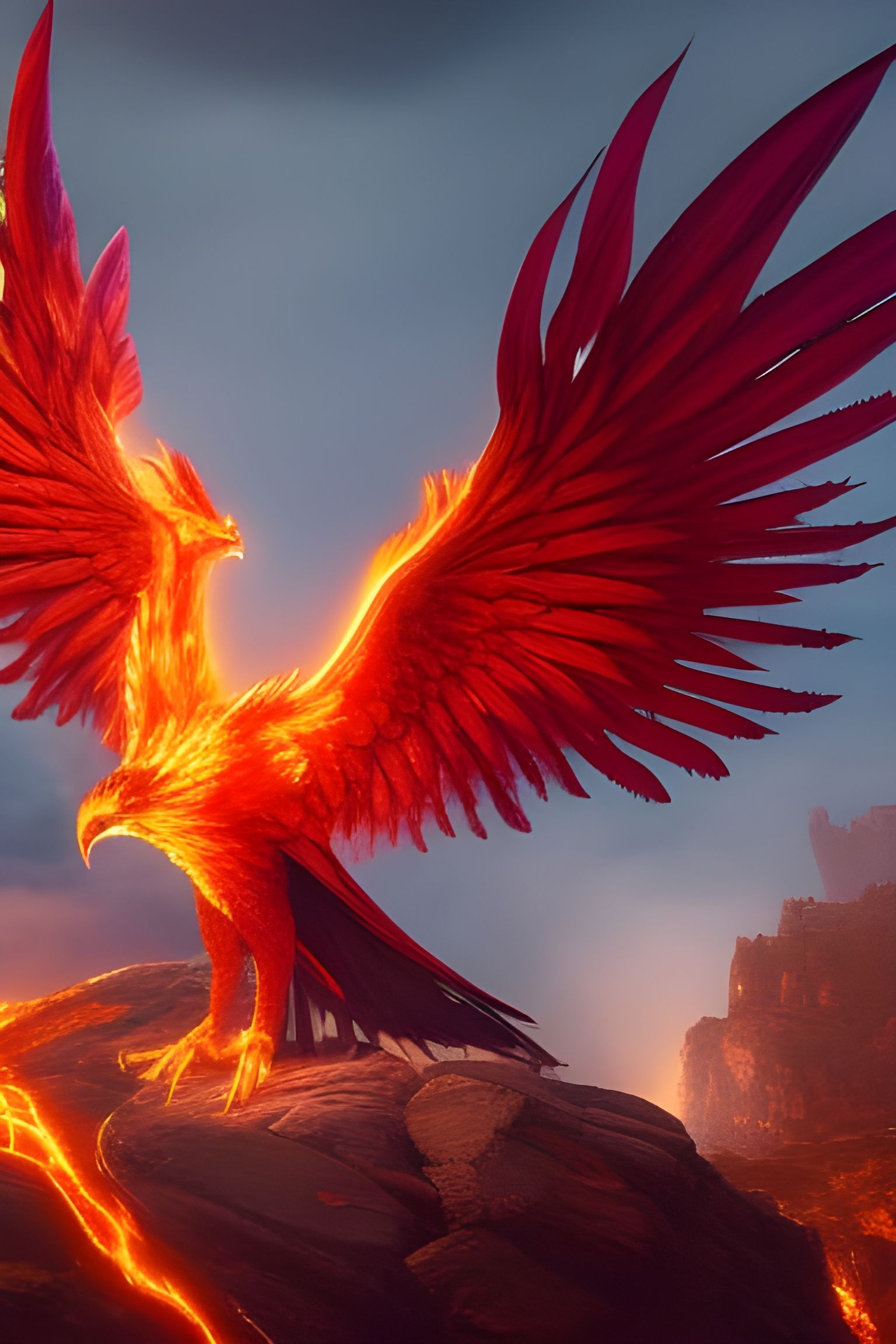 Firey Phoenix - AI Generated Artwork - NightCafe Creator