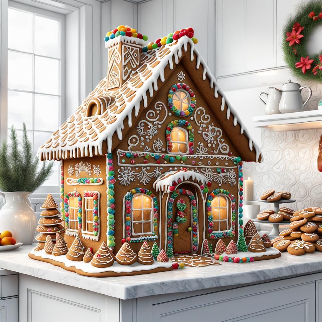 In the kitchen A gingerbread house, creatively decorated with bohemian ...