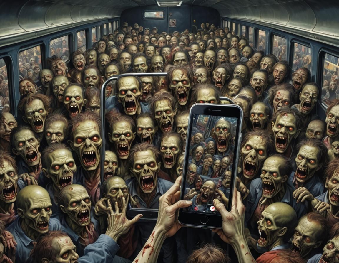 Zombies in the bus 2 - AI Generated Artwork - NightCafe Creator