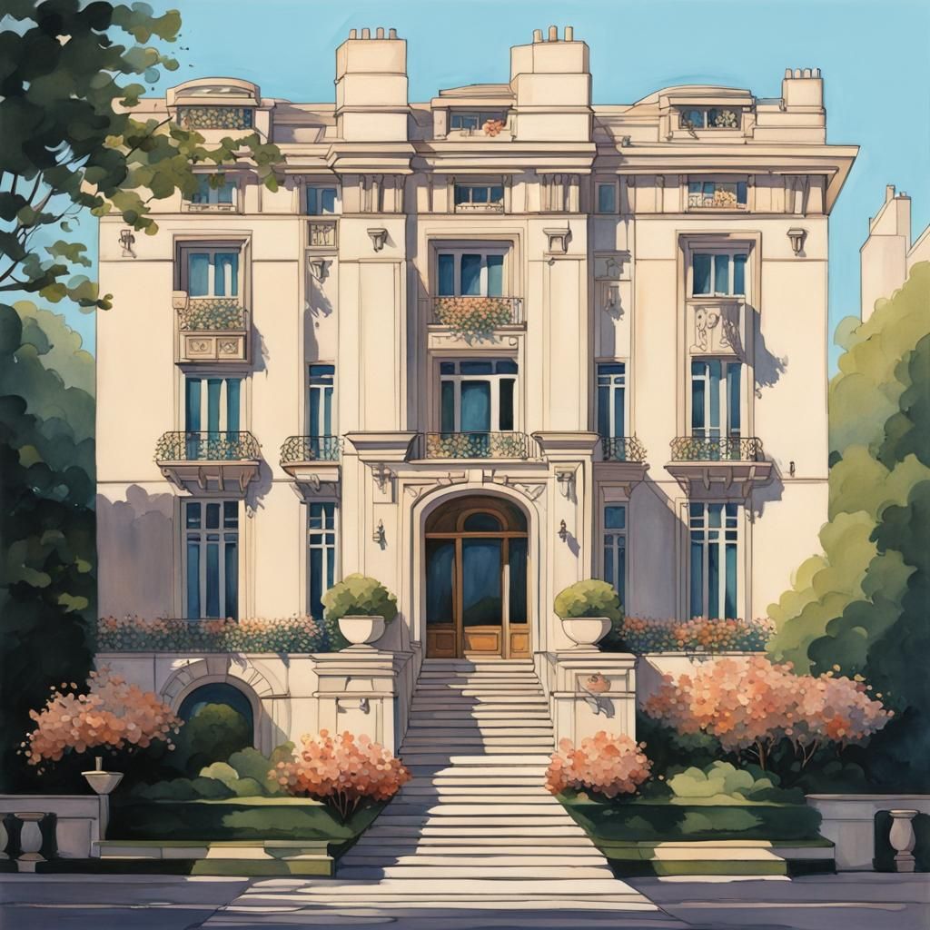 Art Deco mansion - AI Generated Artwork - NightCafe Creator