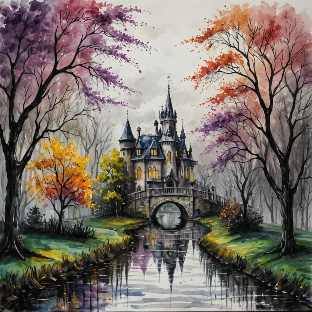 In the style of Tim Burton, gothic, spooky, weird,... - AI Art