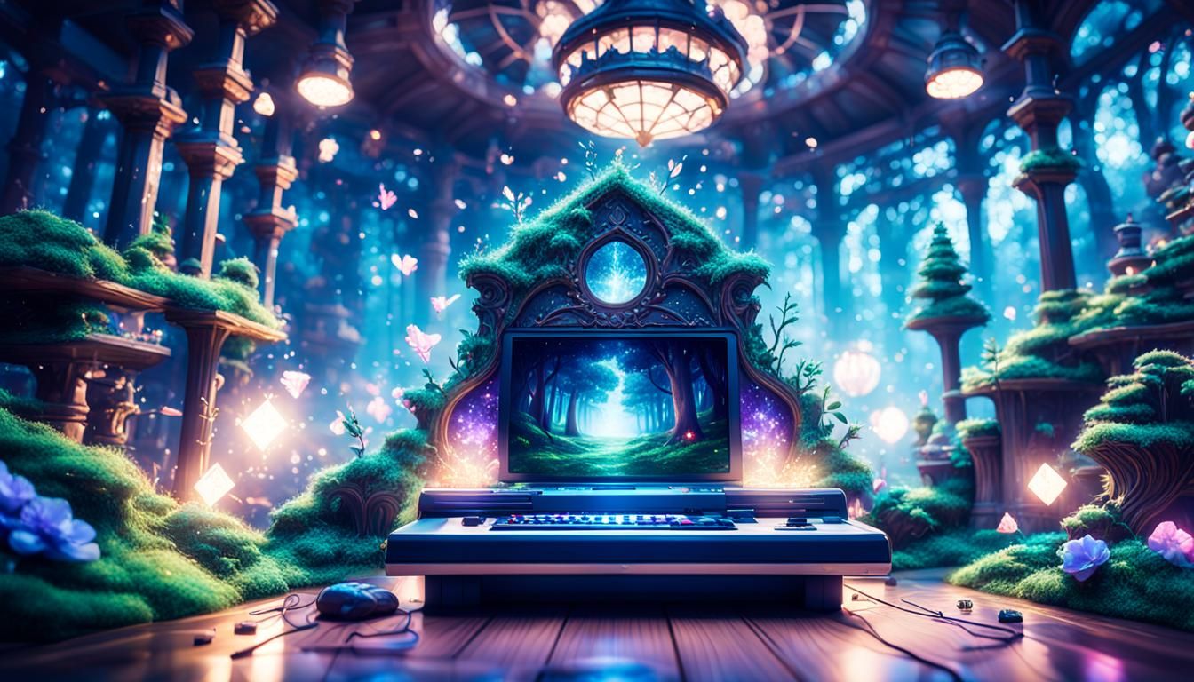 Spring-inspired gaming room - AI Generated Artwork - NightCafe Creator