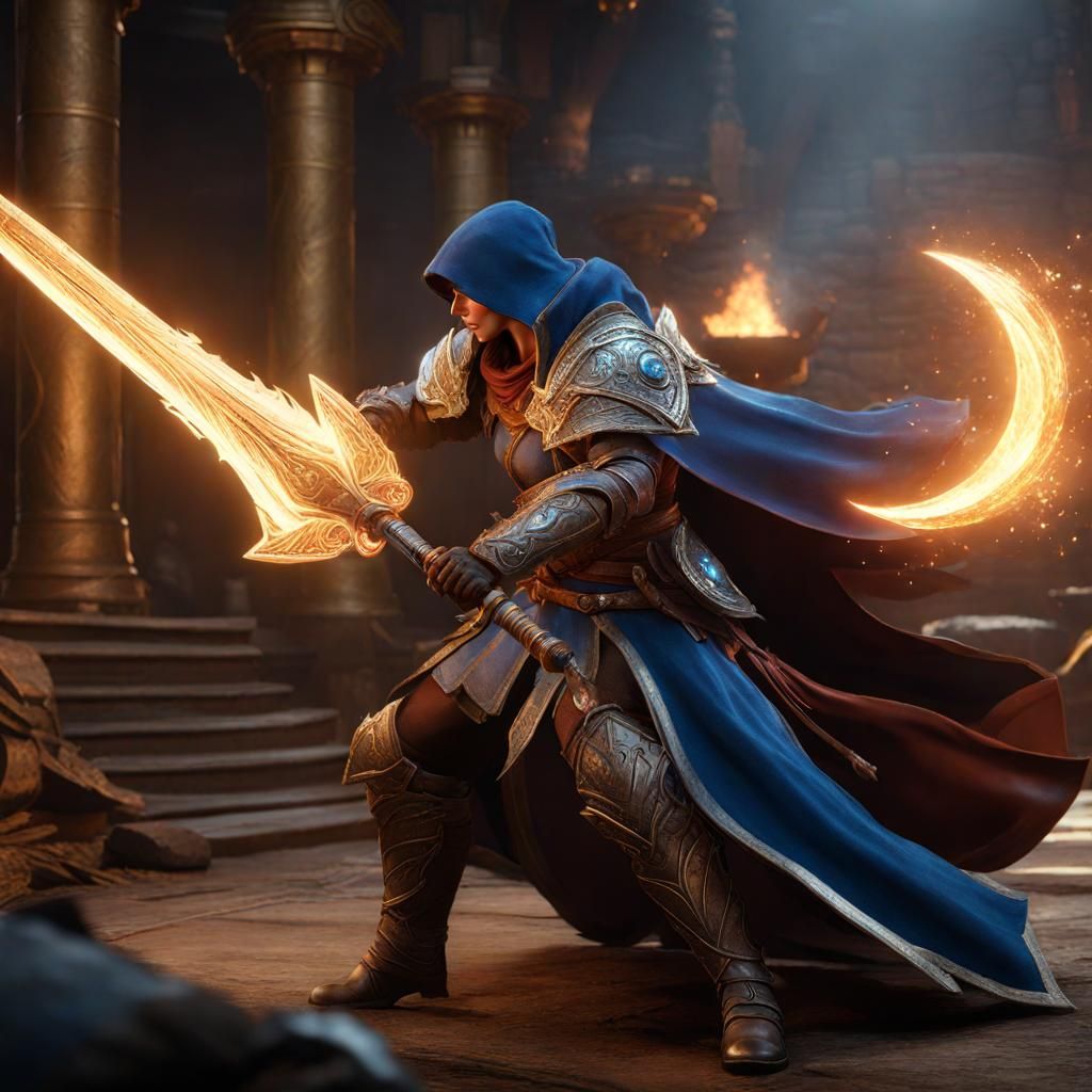 Battle mage during a fight - AI Generated Artwork - NightCafe Creator