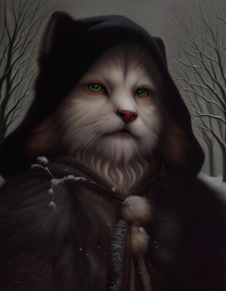 Canvas texture, Fine art oil painting. The Druids eyes comforted us ...