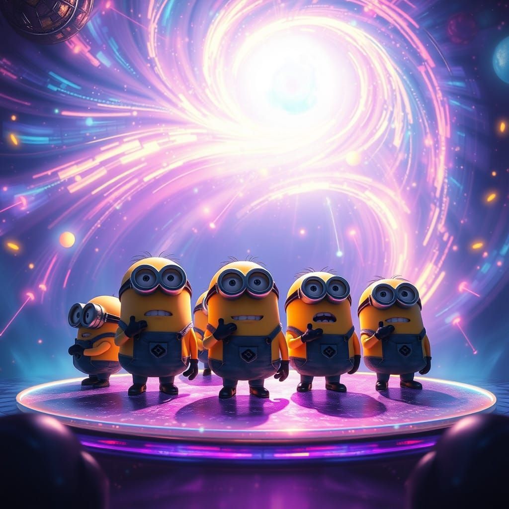 Minions in Enchanted Stage Performance - AI Art