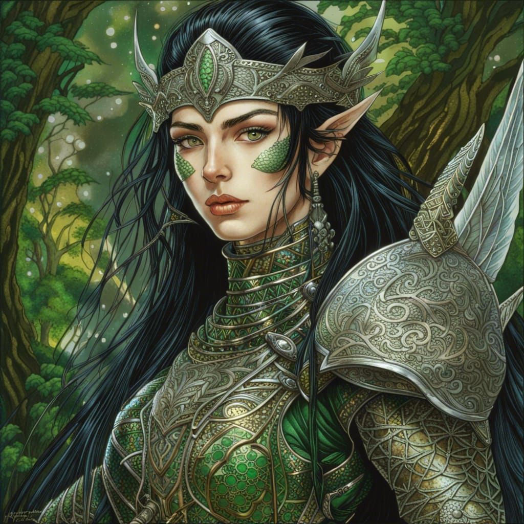 Elven Warrior, non-binary - AI Generated Artwork - NightCafe Creator