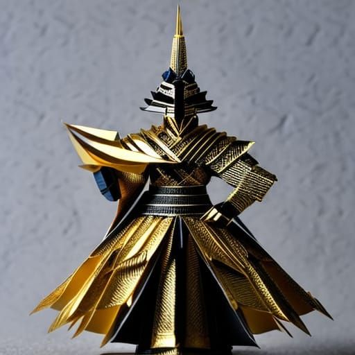 The human hand holds the most beautiful Japanese origami samurai ...