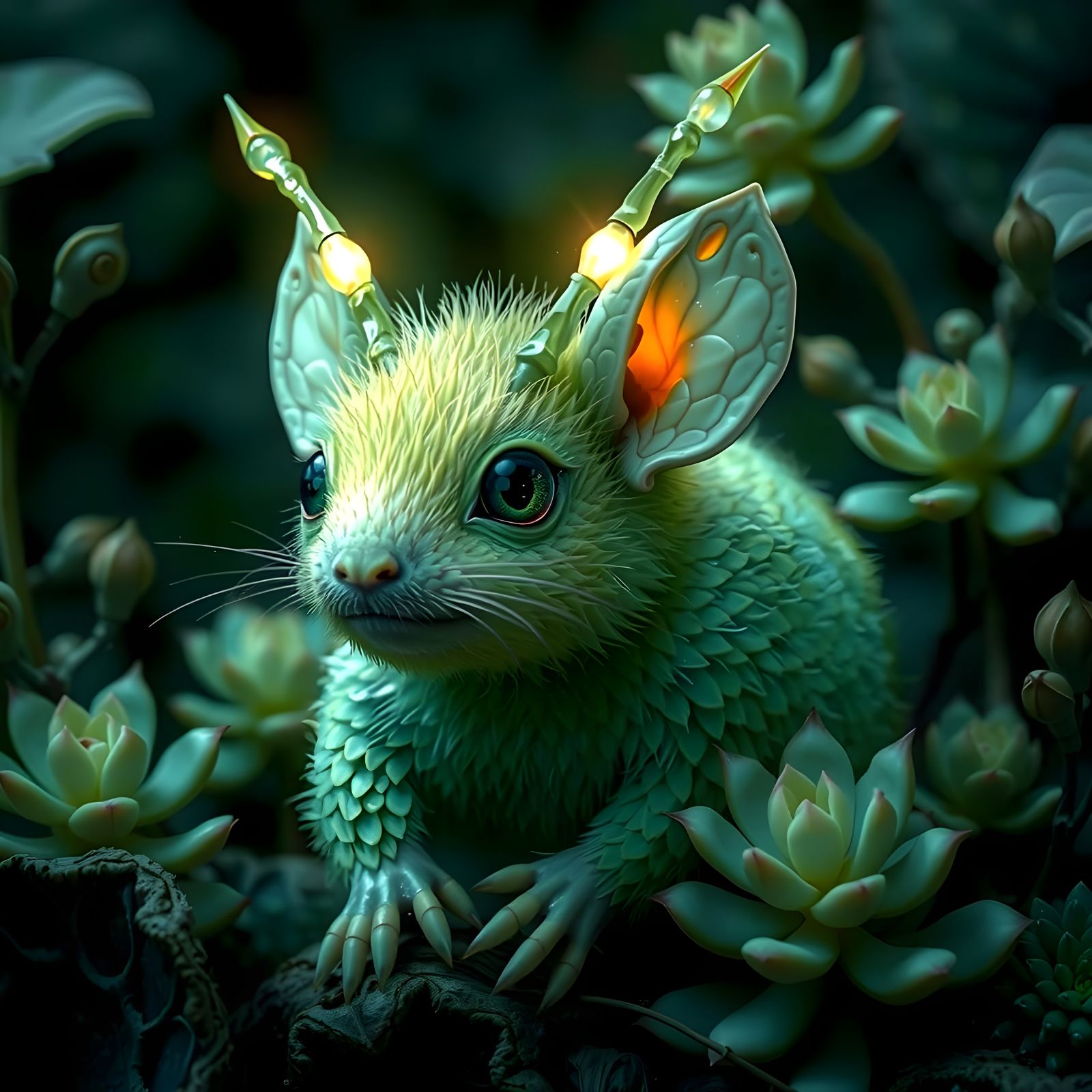 A tiny nocturnal Geek-shrew. Communicates via WiFi. A mythical Plantimal.