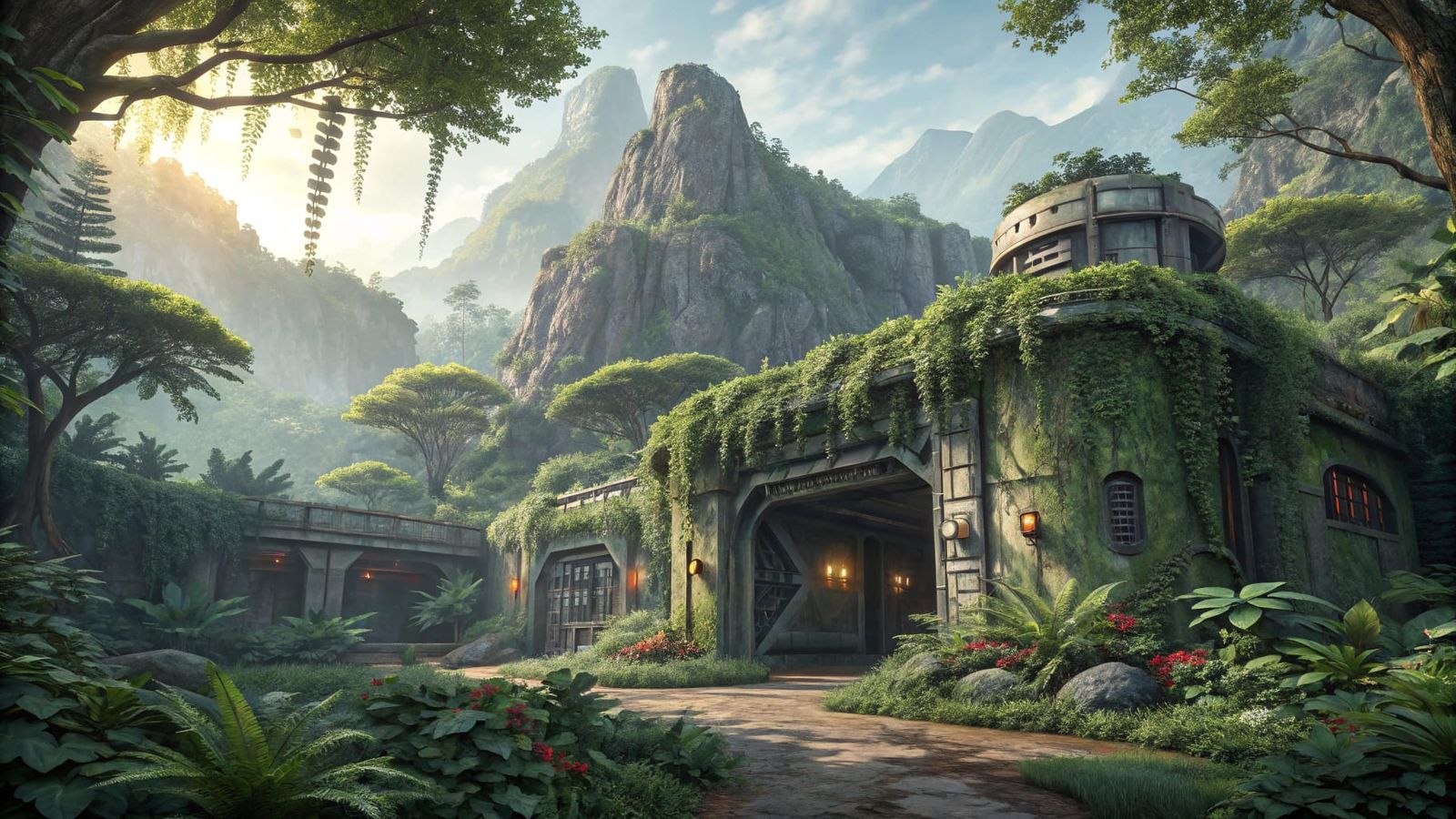 Abandoned future scifi army basement