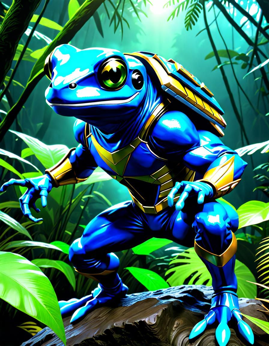 Mighty Morphin Power Reptiles - Blue Frog - AI Generated Artwork ...