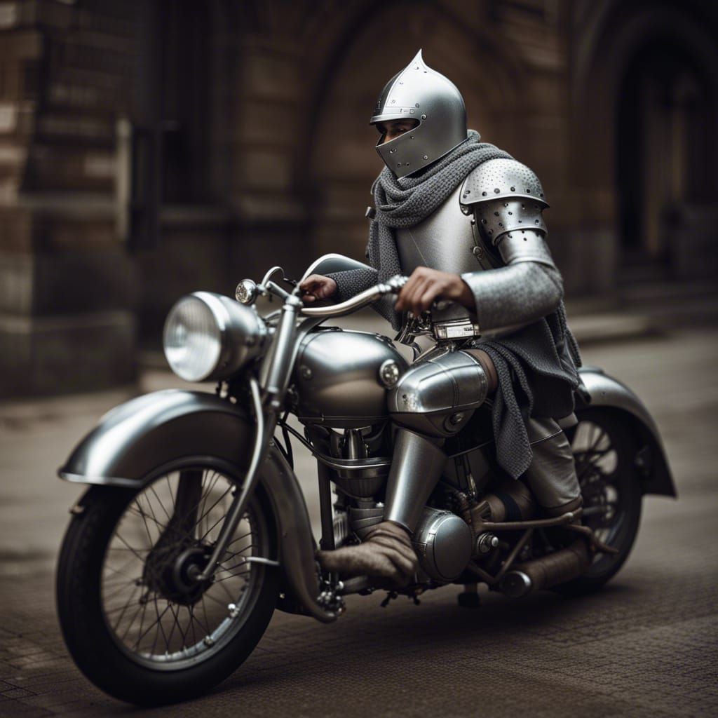 Knight on a Bike - AI Generated Artwork - NightCafe Creator