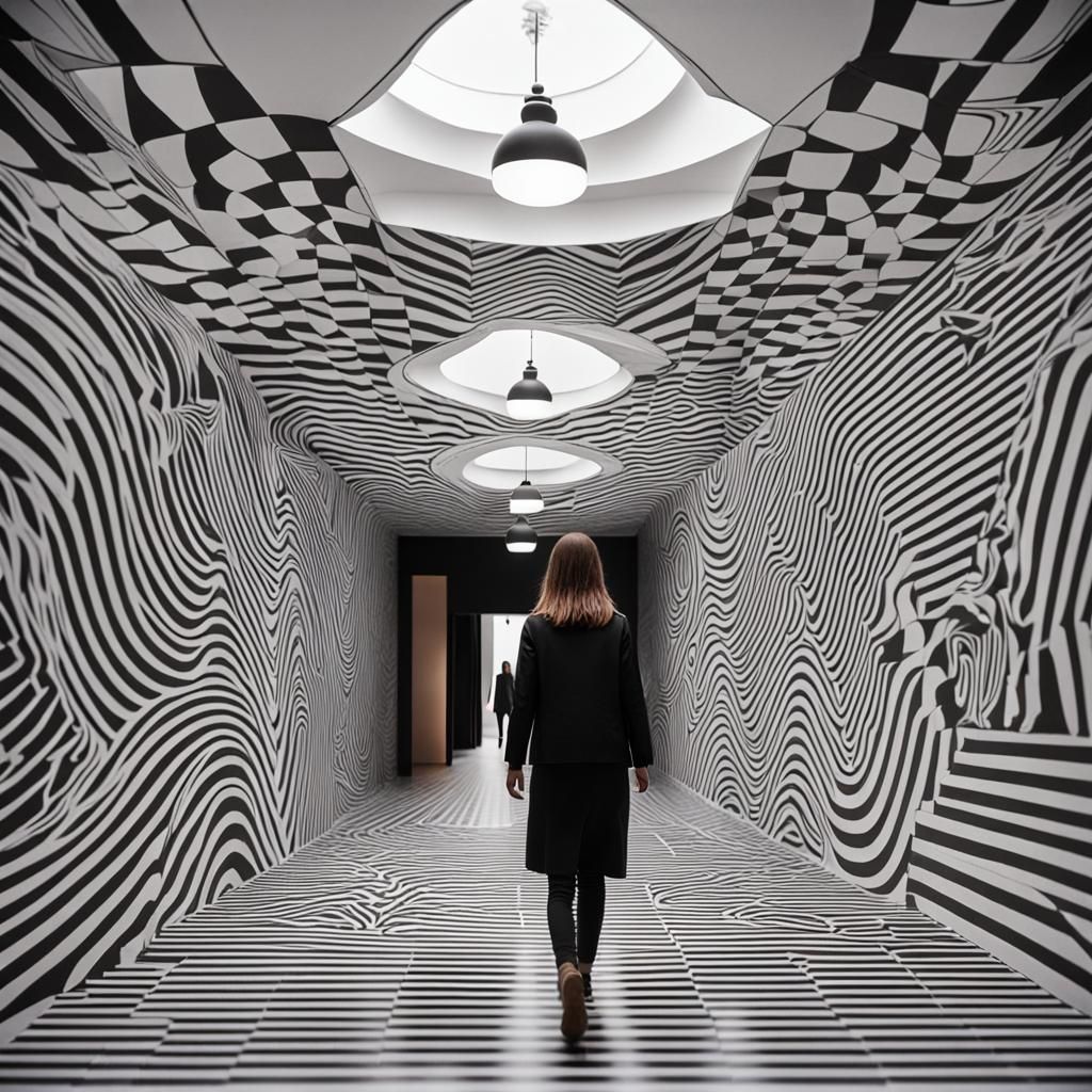 Illusional corridor - AI Generated Artwork - NightCafe Creator