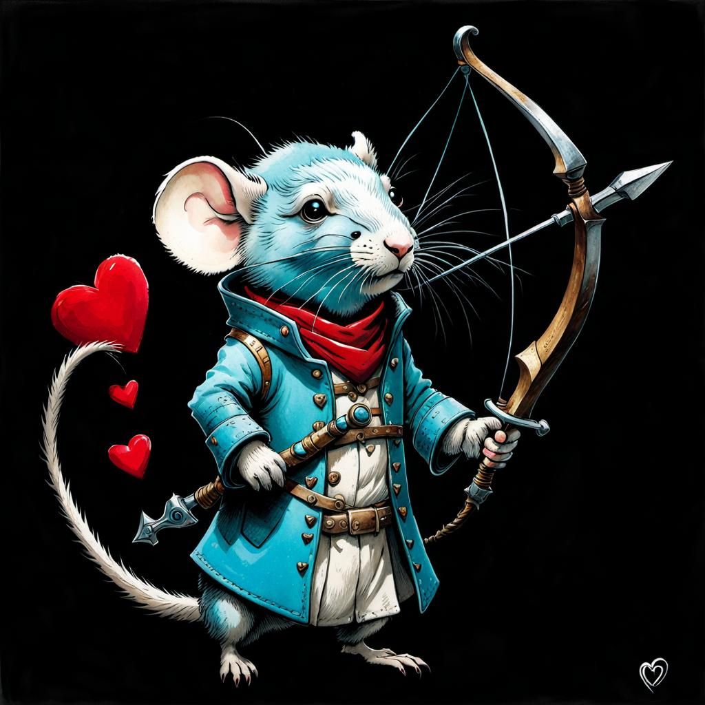 Turquoise Rebel, Warrior Rat - Valentine's day - AI Generated Artwork ...
