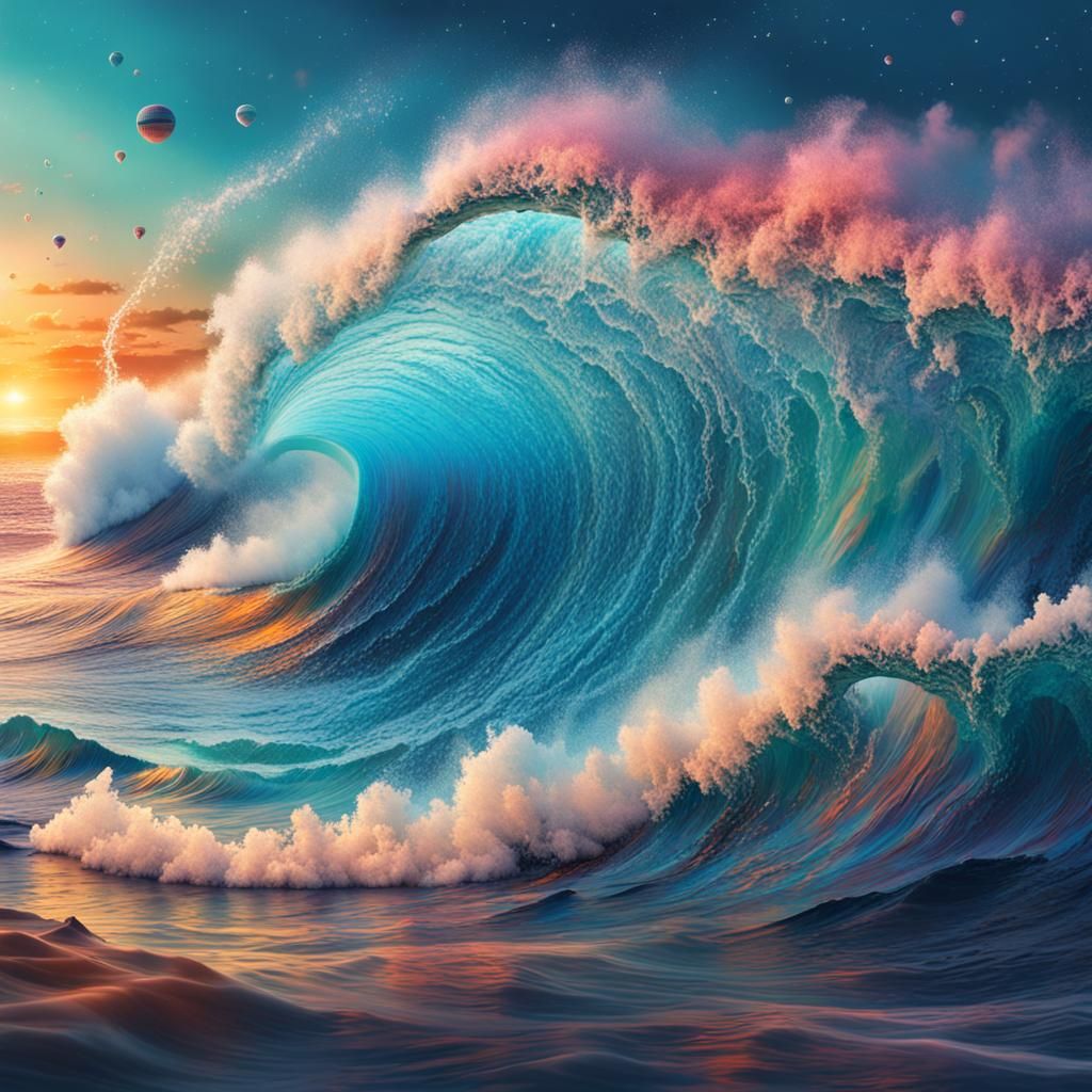 Ocean waves - AI Generated Artwork - NightCafe Creator