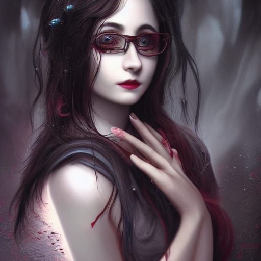 Spoopy Waifu 2 - Fidelia Vexx - AI Generated Artwork - NightCafe Creator