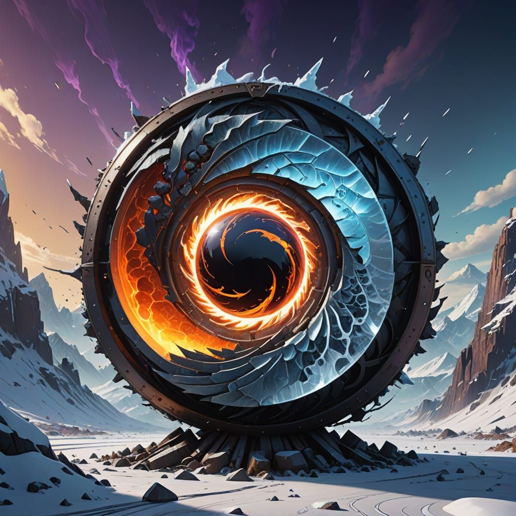 Realistic Yin-Yang Symbol in Harmonious Balance - AI Art