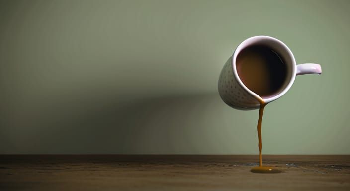 Teacup falling down - AI Generated Artwork - NightCafe Creator