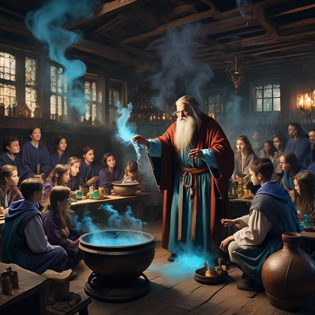 Potion Master and Pupils - AI Generated Artwork - NightCafe Creator