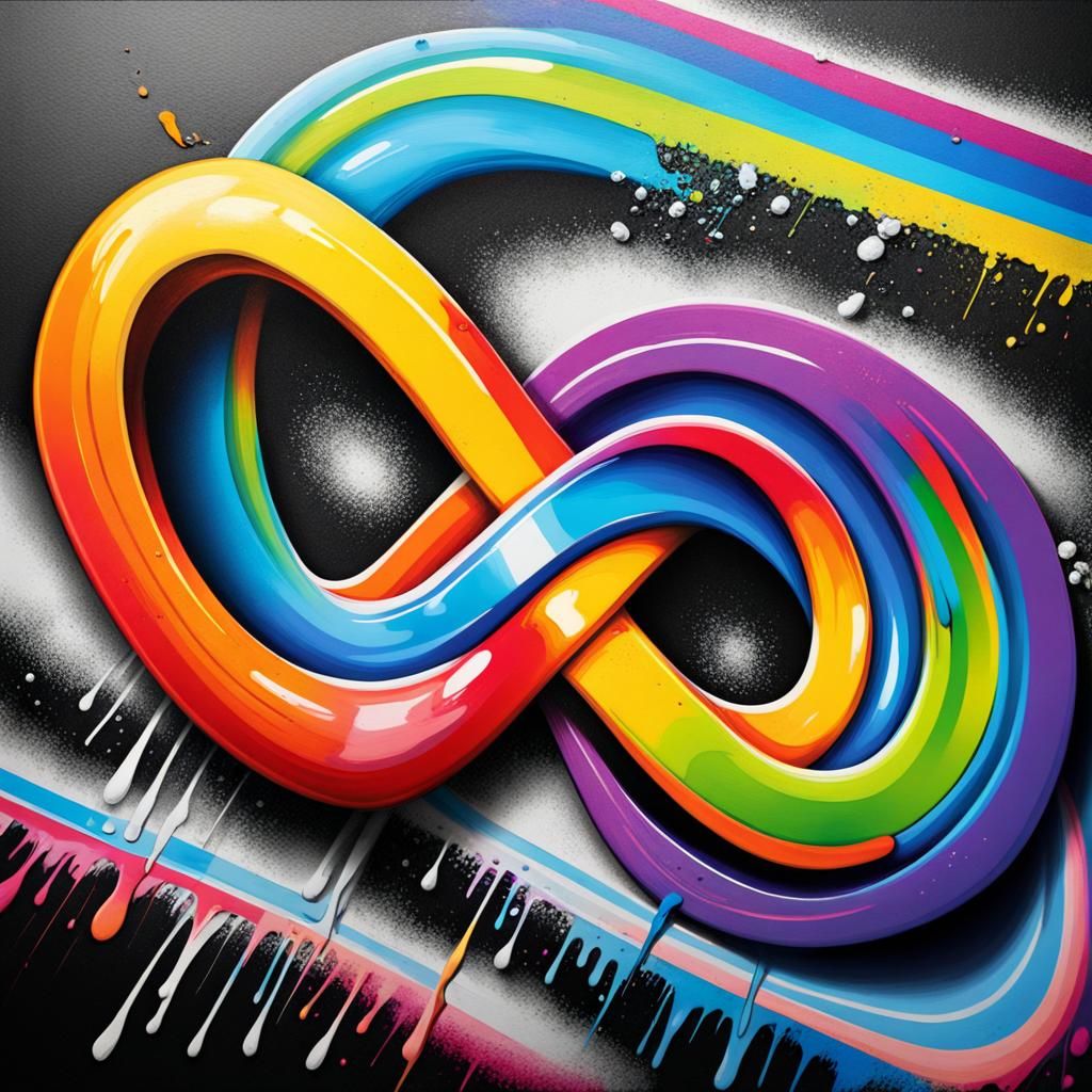 infinity sign with rainbow stripes - AI Generated Artwork - NightCafe ...