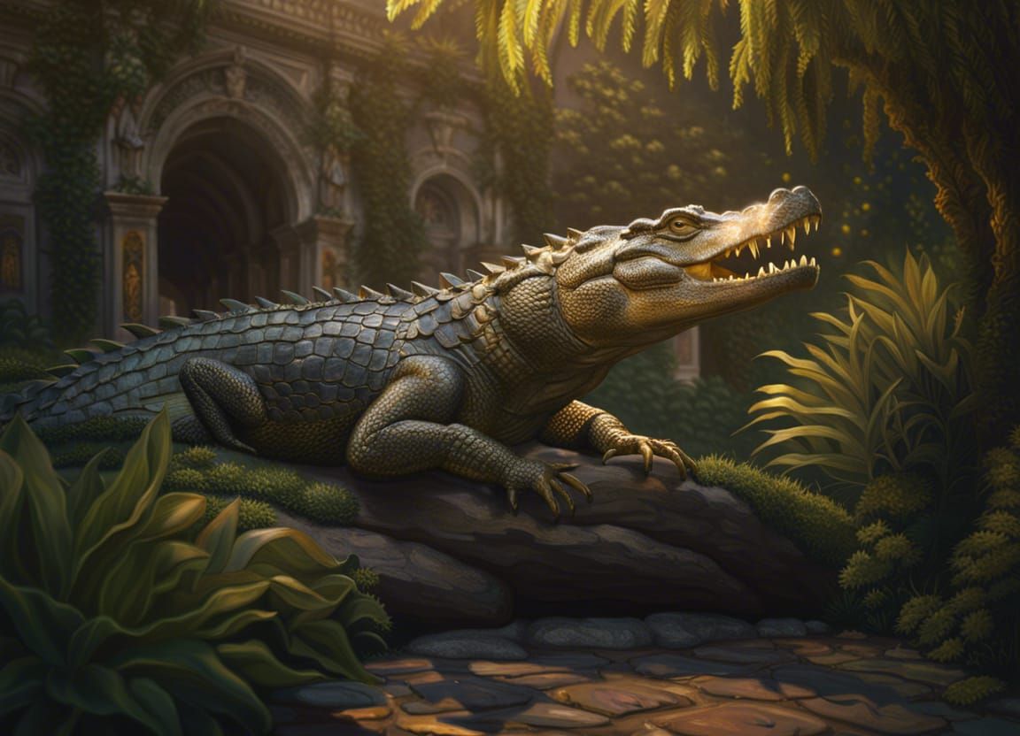 A Scaly Temple Guardian - AI Generated Artwork - NightCafe Creator