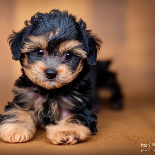 Yorkipoo puppy - AI Generated Artwork - NightCafe Creator