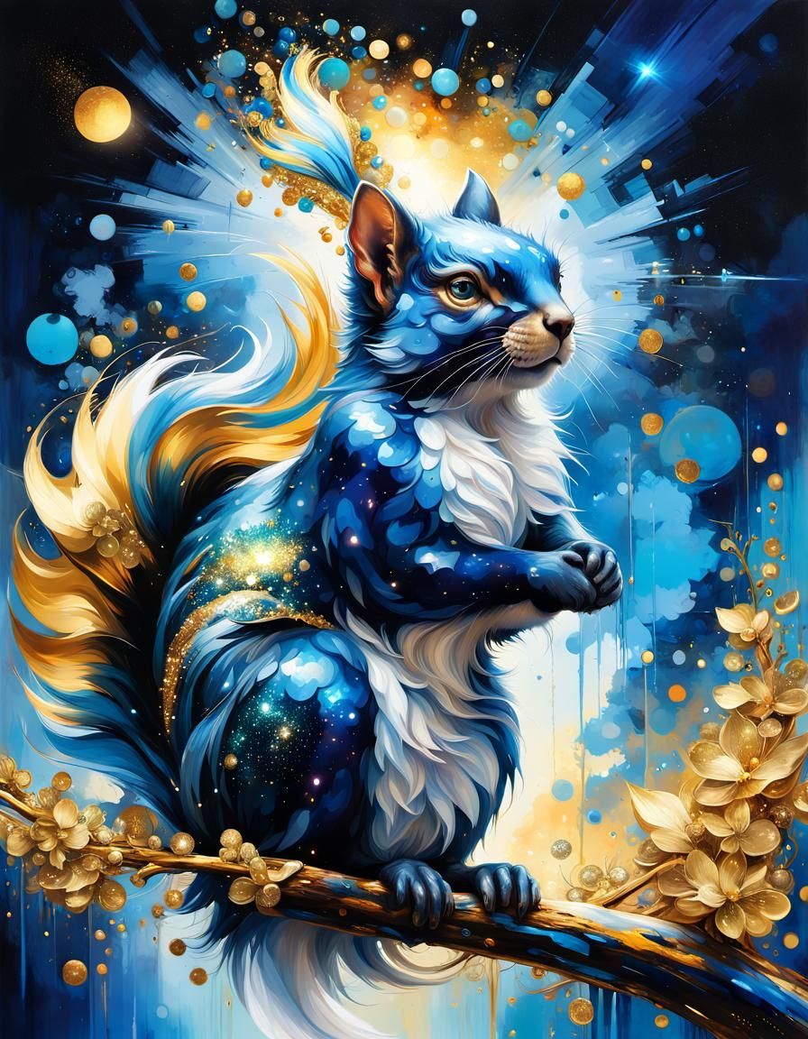 Magical Blue Squirrel - AI Generated Artwork - NightCafe Creator