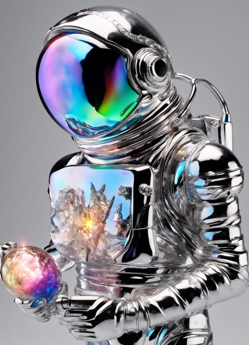 Photograph of a perfect Sparkling [chrome MTV Spaceman Award]; [holding ...