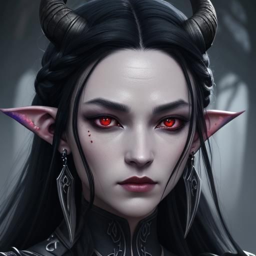 You can see it in her eyes - Dark Elf Rogue Changeling in 3D...