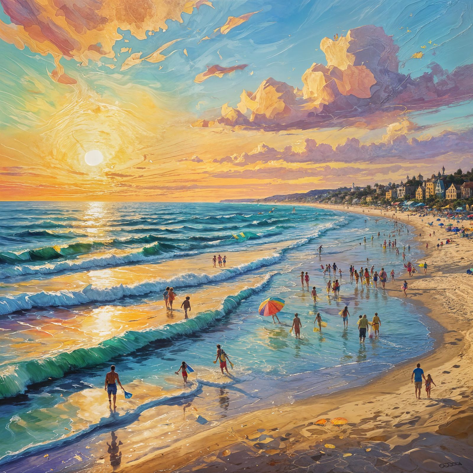 Summer joy!! - Man Walking Along Seaside Beach at Sunset