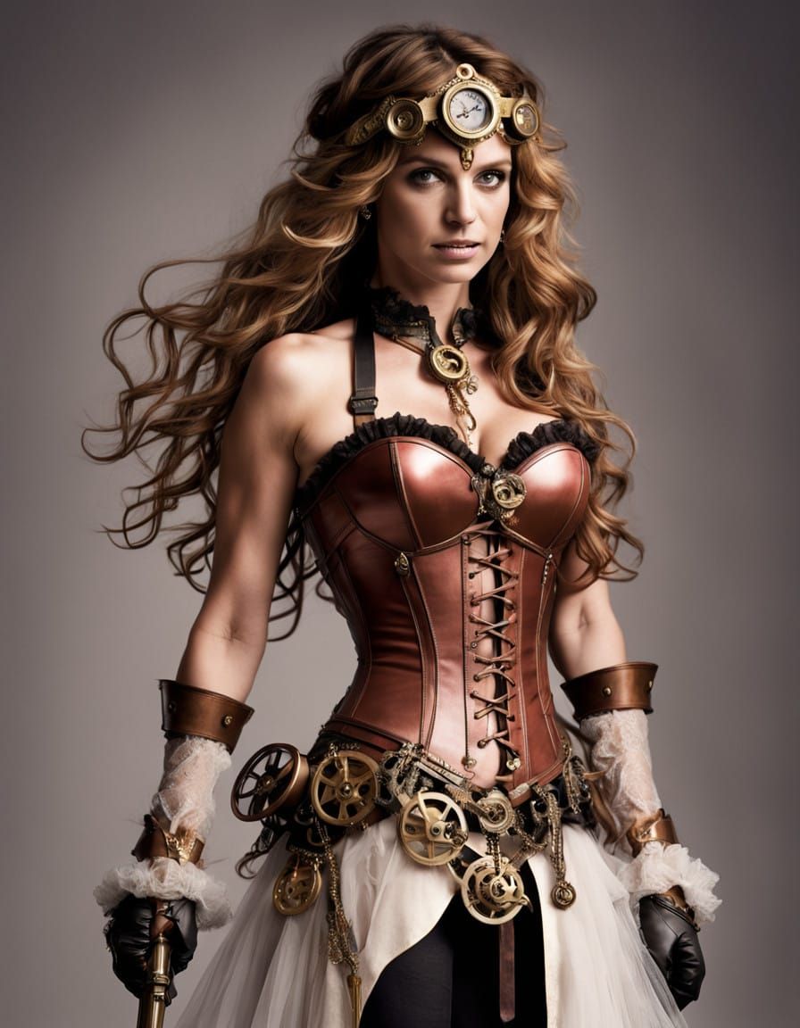 britney spears as a steampunk wonder woman