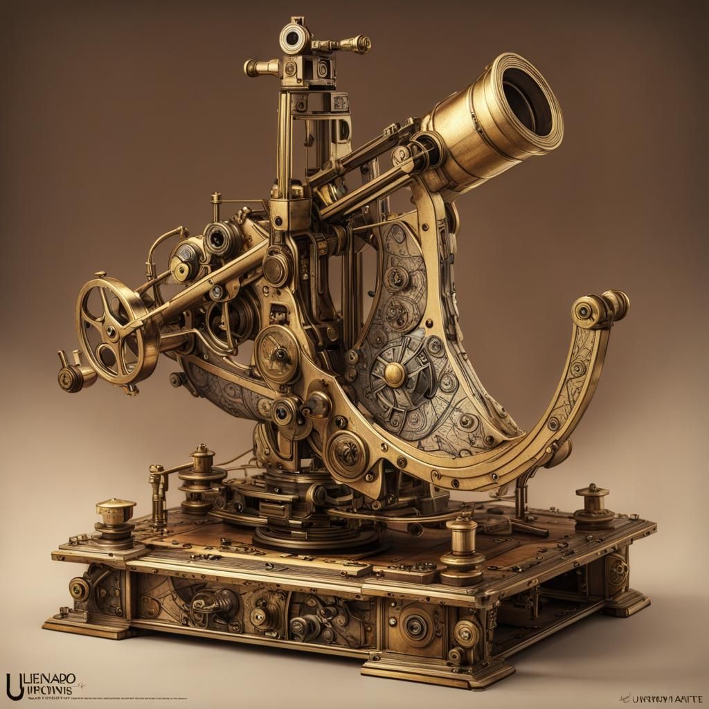 Ancient Brass Sextant - AI Generated Artwork - NightCafe Creator