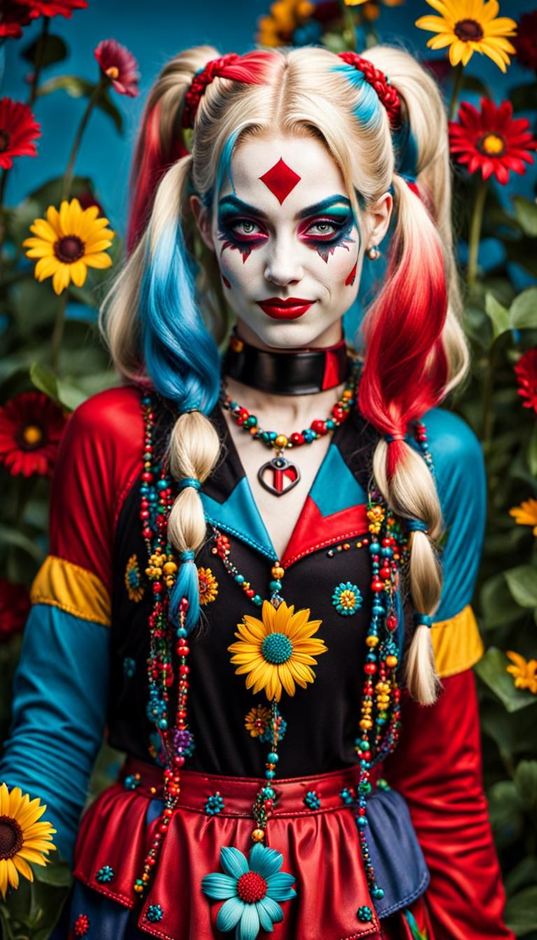 1960's Hippie Harley Quinn - AI Generated Artwork - NightCafe Creator