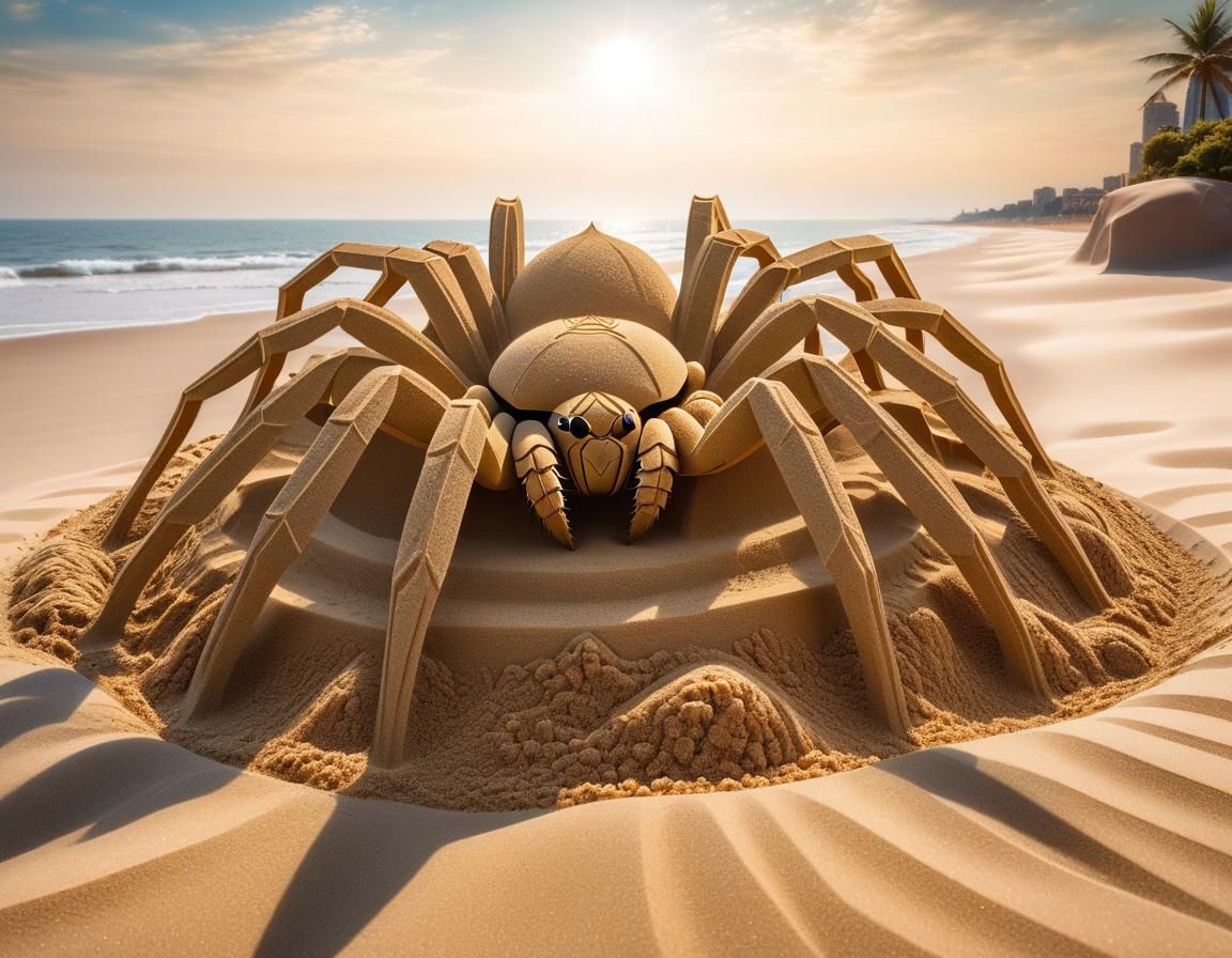 Spider Sand Sculpture - AI Generated Artwork - NightCafe Creator