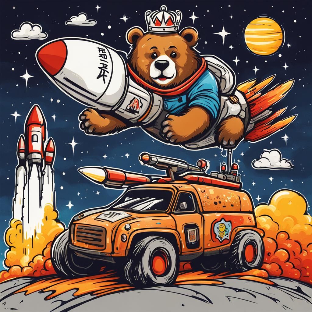 Graffiti art wild but clear message of King Bobo the bear as flying on ...