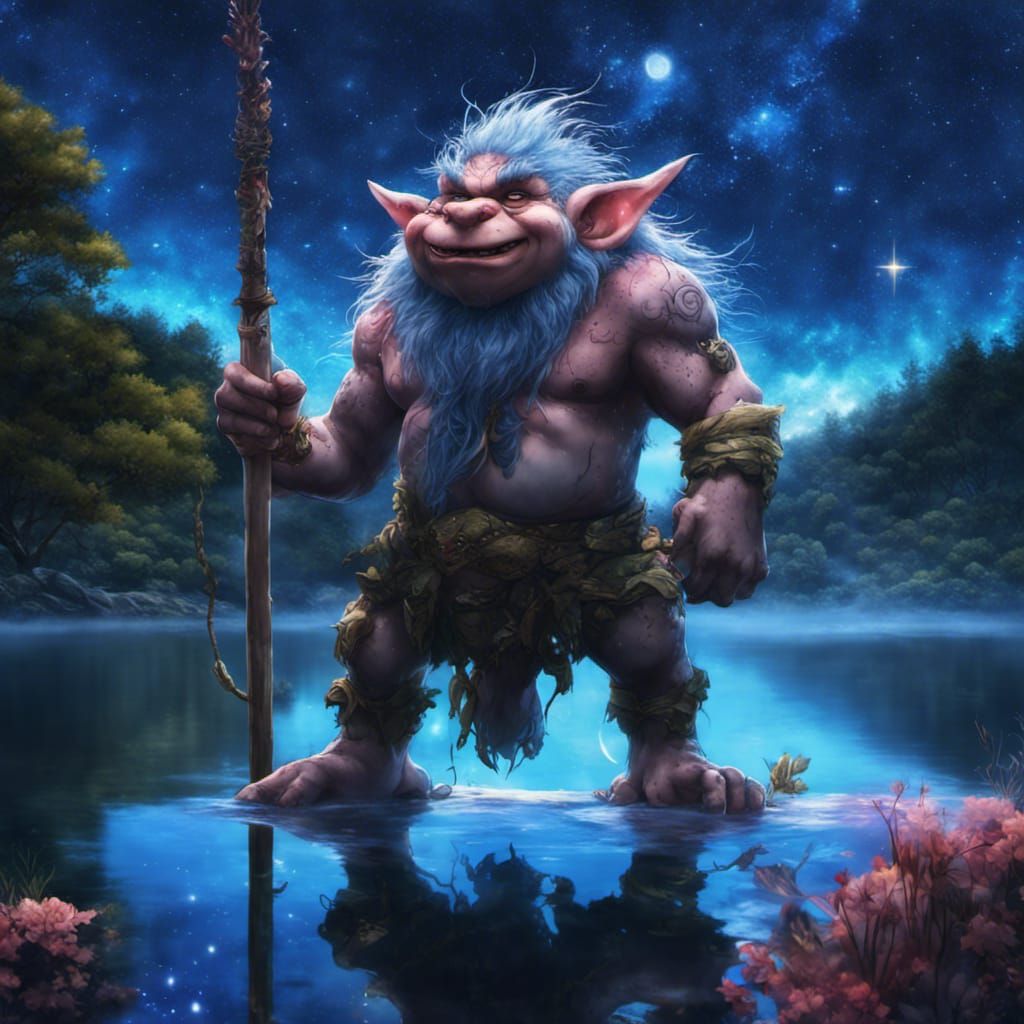 Anime troll standing in a stunning lake 3 - AI Generated Artwork ...