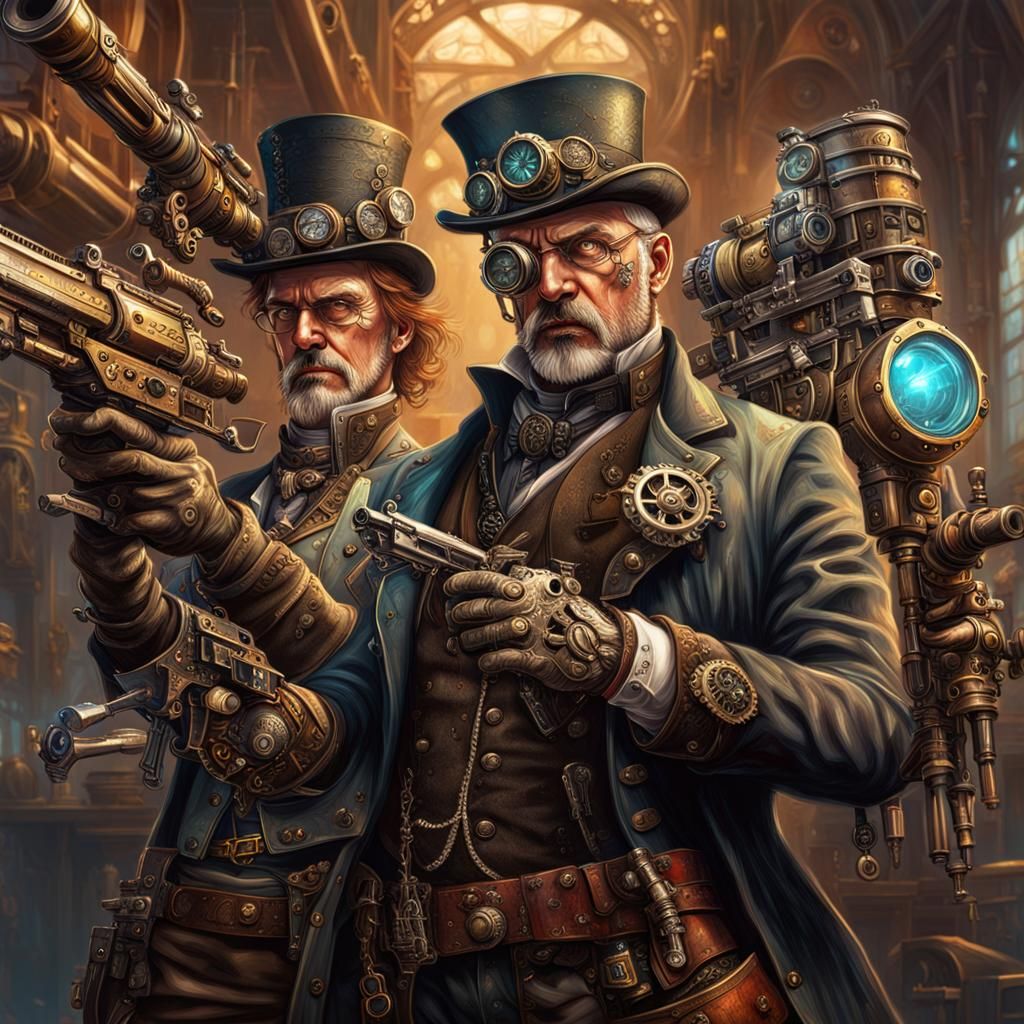 Steampunk Weapons Buyers - AI Generated Artwork - NightCafe Creator