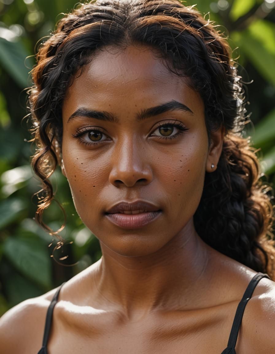 Unexpected camera capture, Beautiful, stunning young Fijian woman from Fiji, Random beauty ...