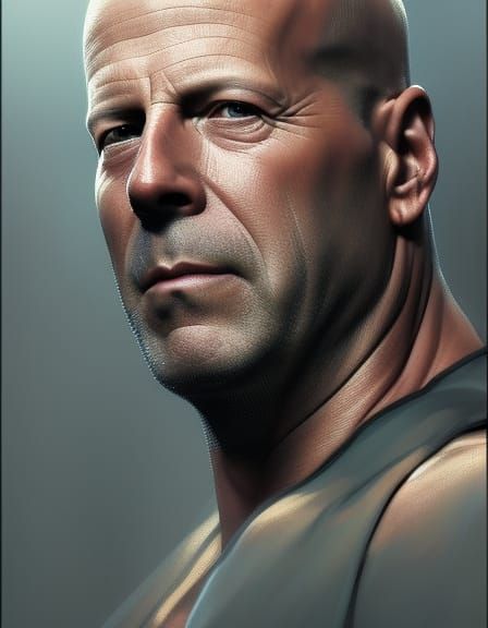 Bruce Willis portrait, 8k resolution concept art portrait by Greg ...