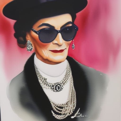 Coco Chanel, watercolor - AI Generated Artwork - NightCafe Creator