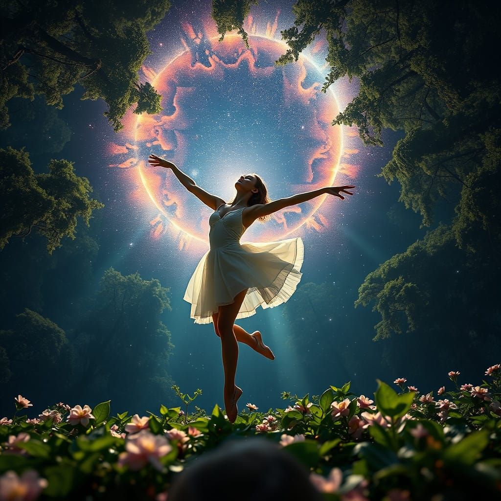 A Ballet in Cosmic Harmony: Quantum Magic Meets Ra... - AI Art