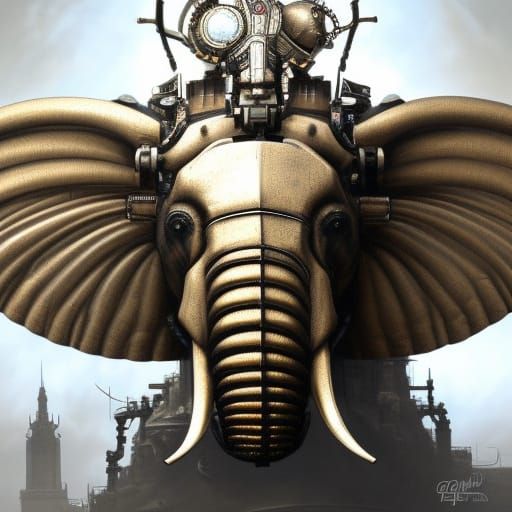 "Robotic Elephant Hybrid - AI Generated Artwork - NightCafe Creator