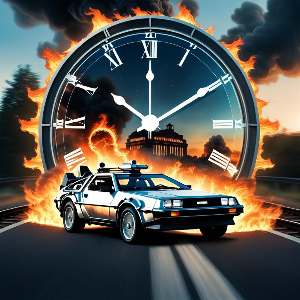 ** DeLorian Time Machine Car ** - AI Generated Artwork - NightCafe Creator
