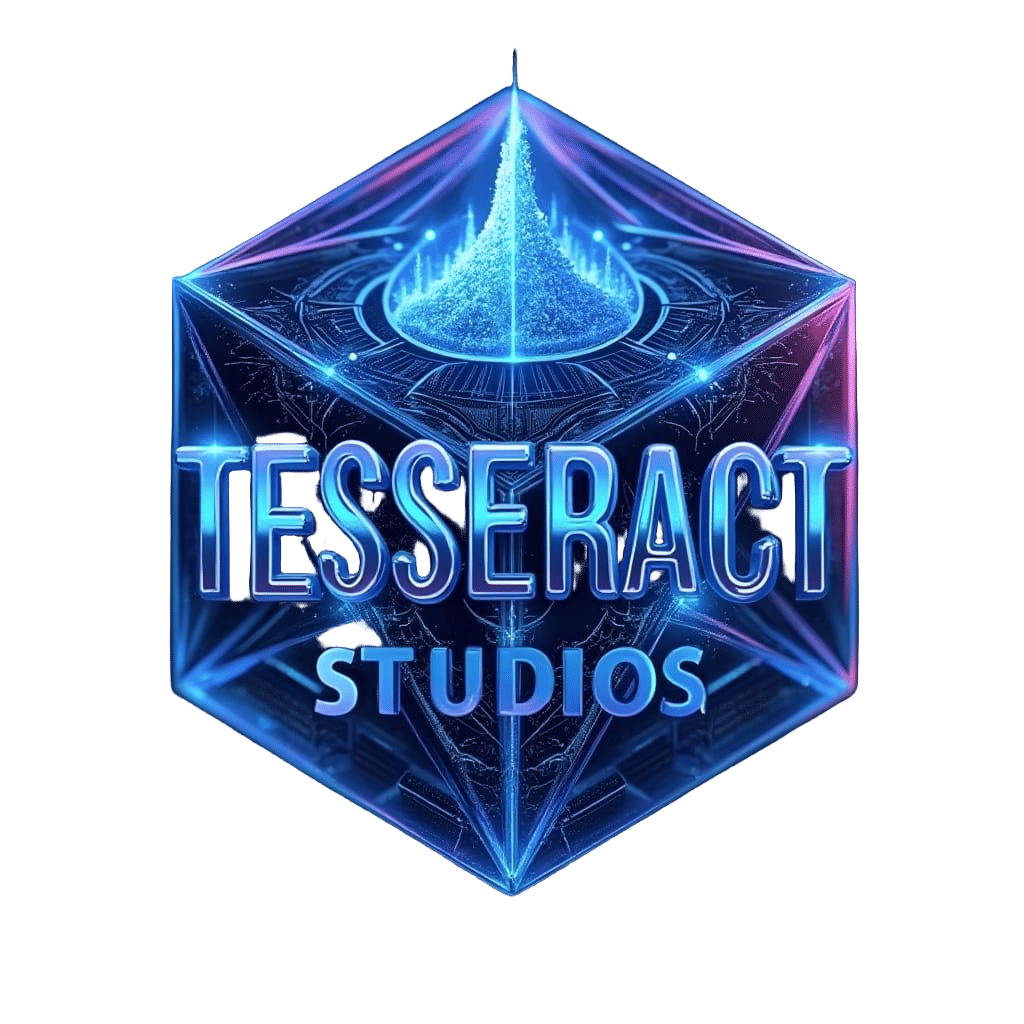 Cyberpunk Tesseract Logo in Sacred Geometry Style - AI Art