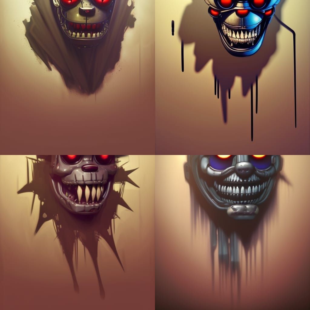 FNAF animatronic endoskeleton sinister by Greg Rutkowski horror Gustave ...