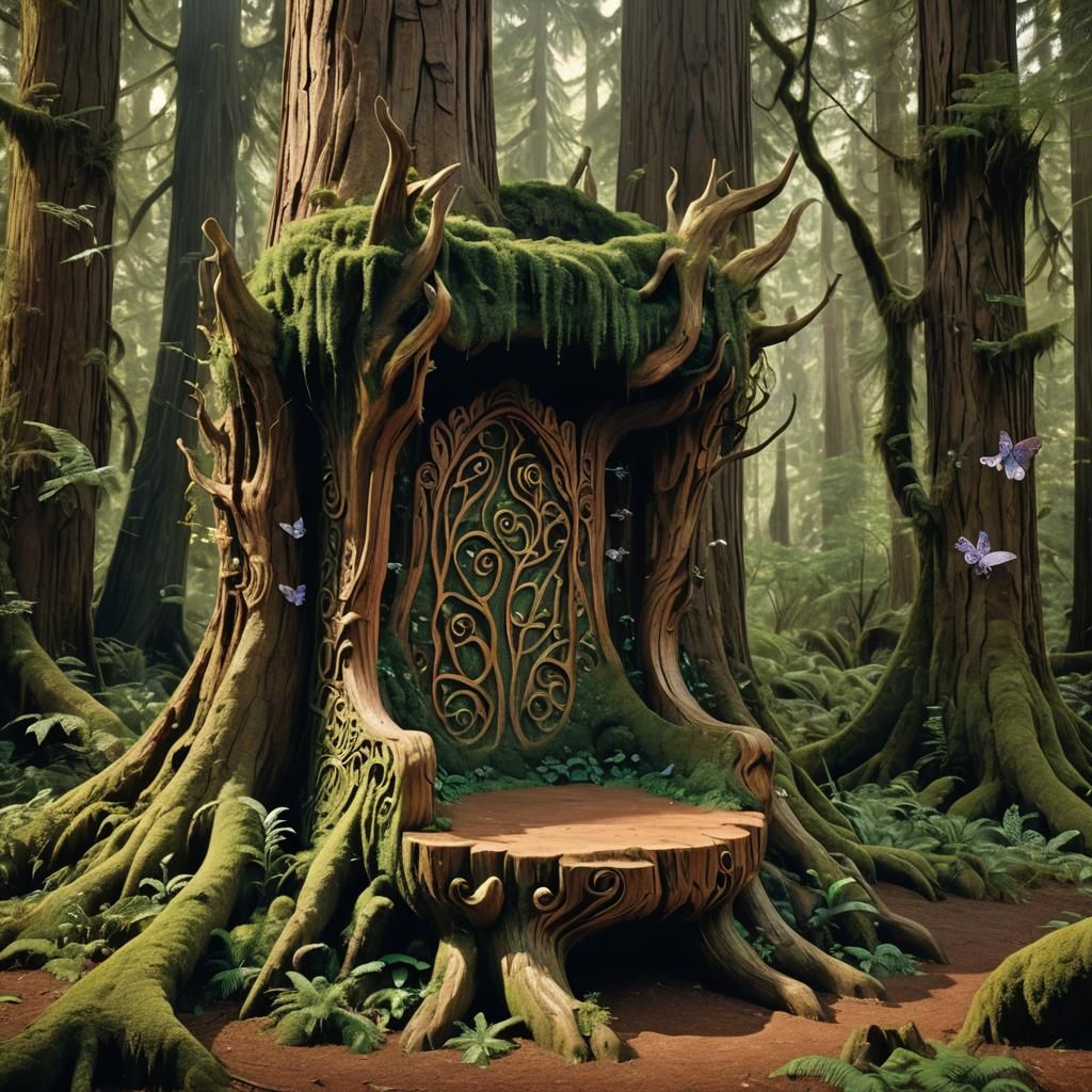Elven Forest Throne - AI Generated Artwork - NightCafe Creator