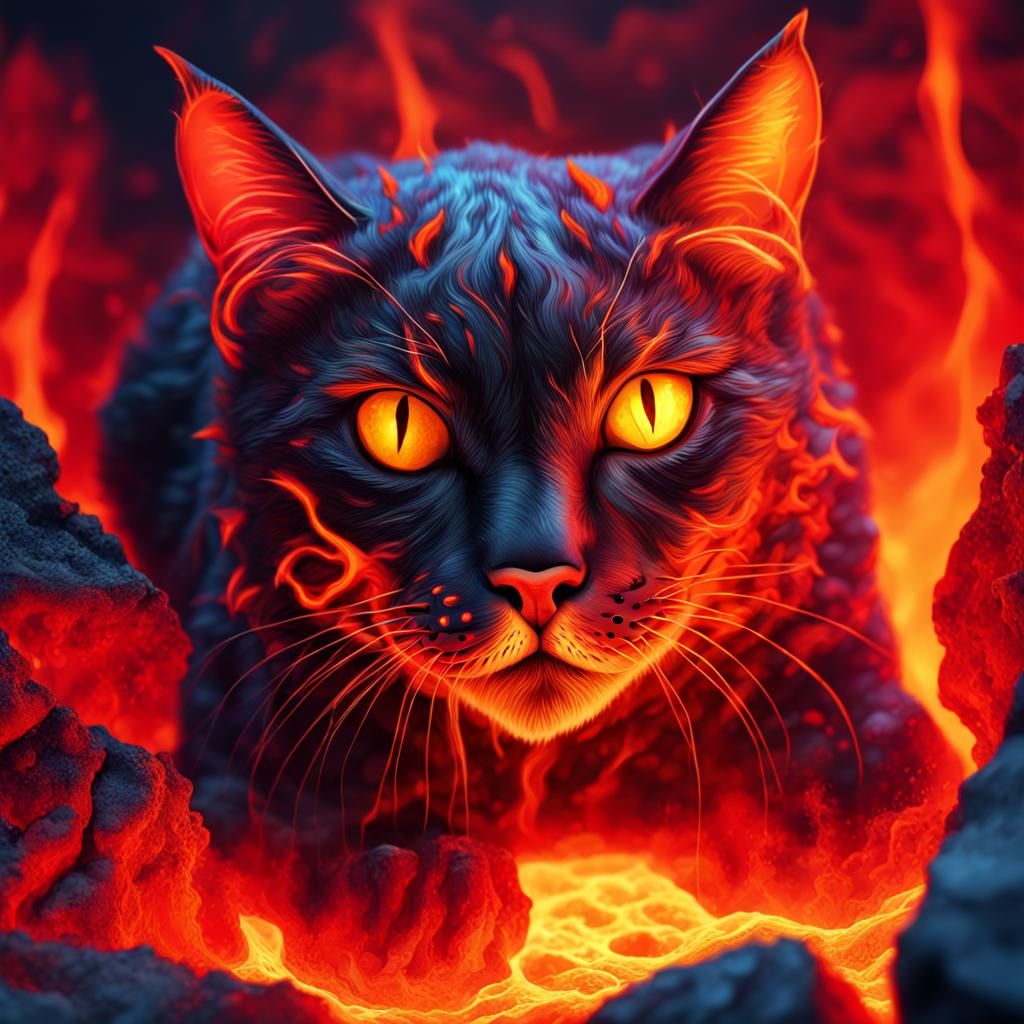 Lava Cat ️ - AI Generated Artwork - NightCafe Creator