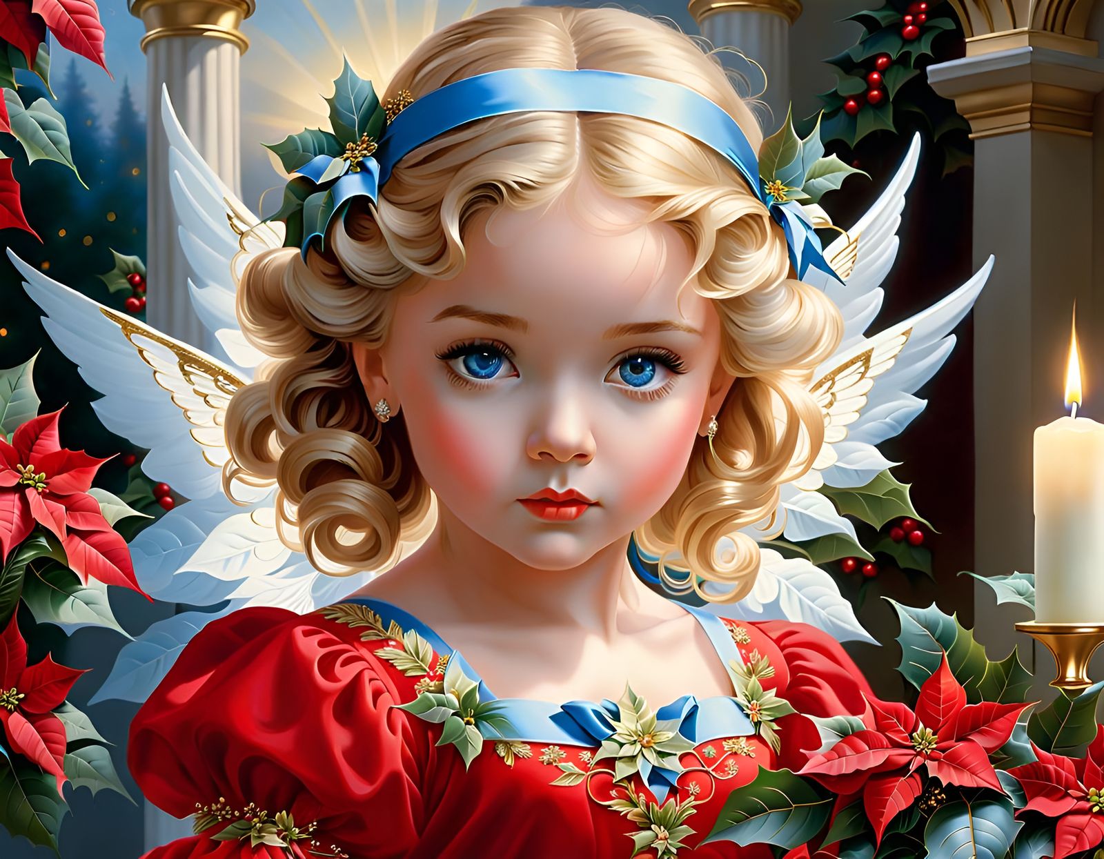 Little Christmas Angel - AI Generated Artwork - NightCafe Creator