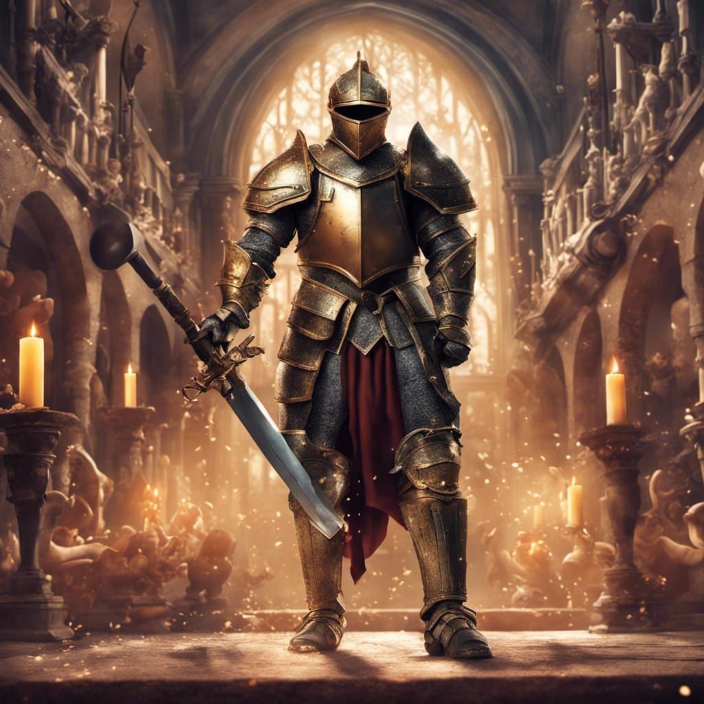 celebration of first day of high school with mascot of a knight for a ...